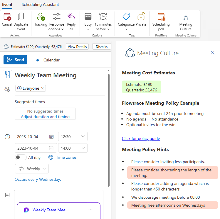 Meeting Cost Plugins for Google & Outlook